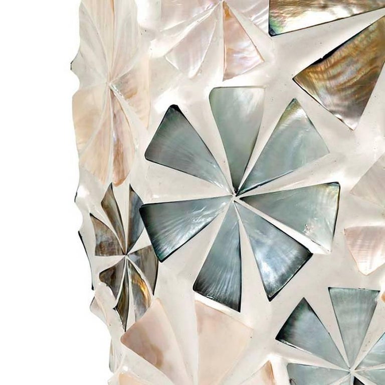 Flowers Shell Vase with Mother-of-Pearl at 1stDibs
