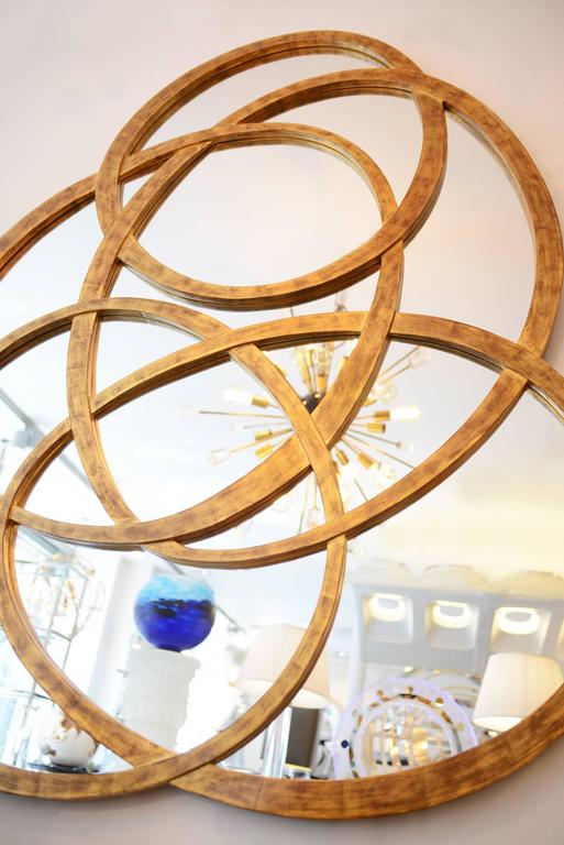 Signs Mirror in Antique Gold Finish For Sale at 1stDibs