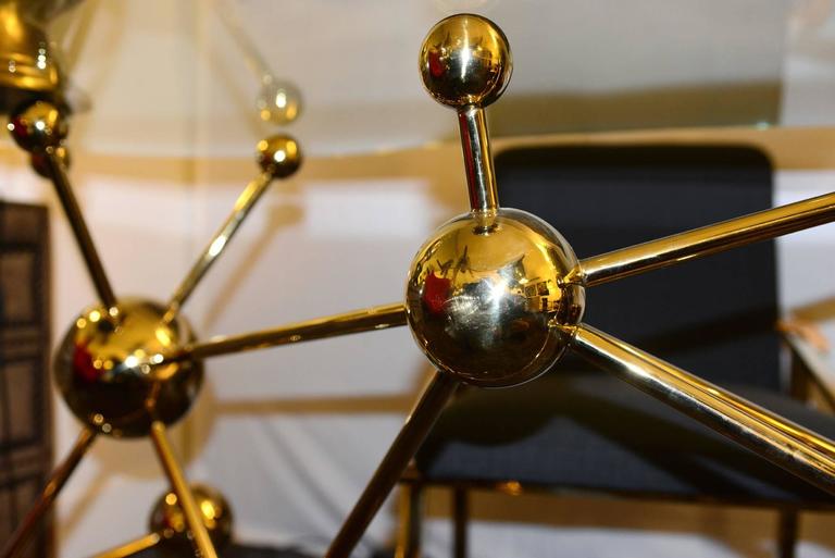 Desk Sputnik with Gold Finish Structure and Clear Glass Top For Sale at ...