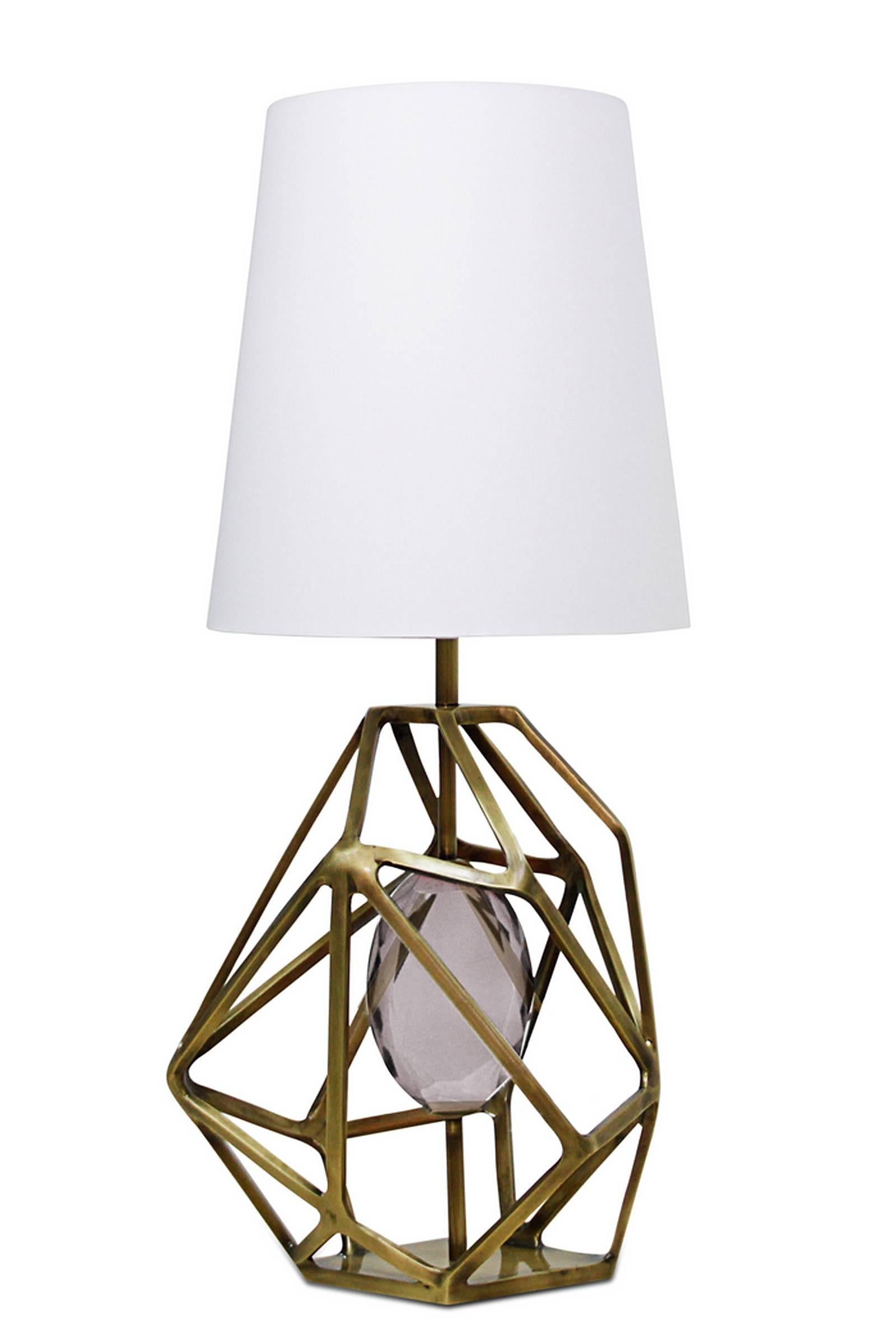 Table Lamp Jewelry in Polished Brass or Stainless Steel with Jewelry ...