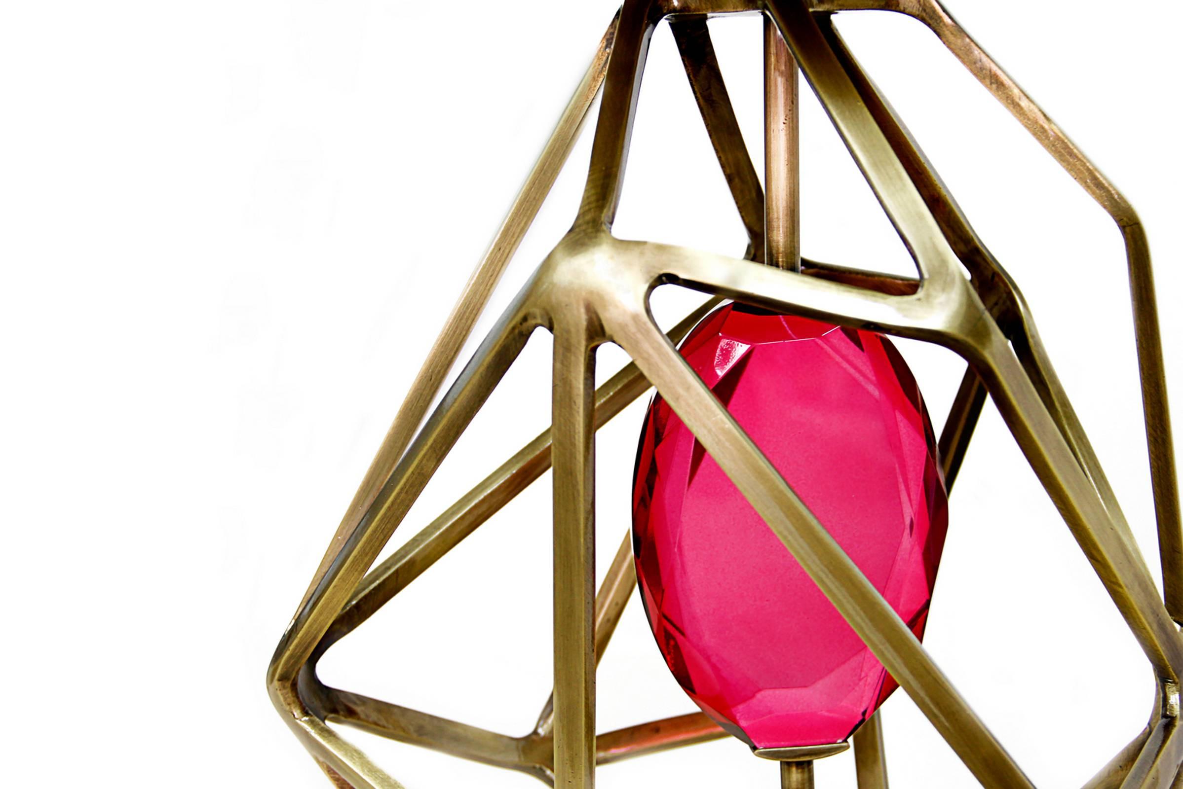Table Lamp Jewelry in Polished Brass or Stainless Steel with Jewelry ...