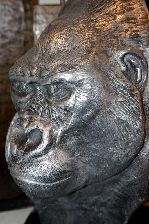 Sculpture Gorilla Head in Metal Worked from France, 2016 at 1stDibs ...