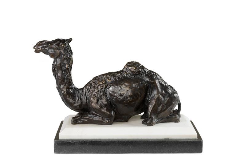Camel Sculpture Set of Two in Bronze Finish on Marble Base For Sale at ...