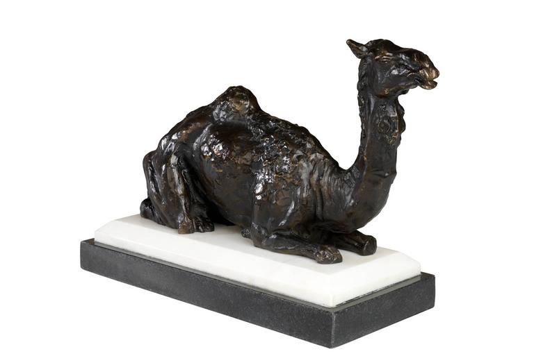 Camel Sculpture Set of Two in Bronze Finish on Marble Base For Sale at ...