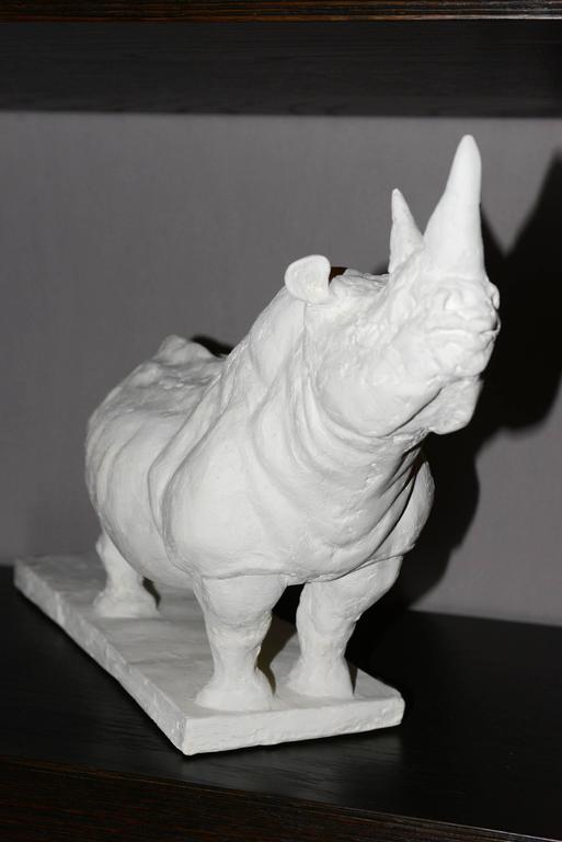 Sculpture Rhinoceros in Plaster Limited Edition 45/100 by J.B Vandame ...