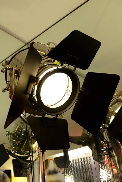 Projector Studio in Nickel on Foot with Castors Fresnel Lens and Four ...