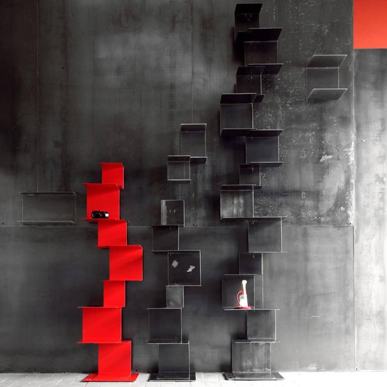 Acier Red Shelf Lacquered Finish For Sale at 1stDibs