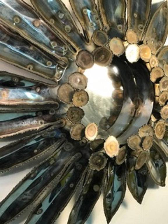 Sensational Rain Drop Wall Mirror with Sunburst Design by Curtis Jere ...