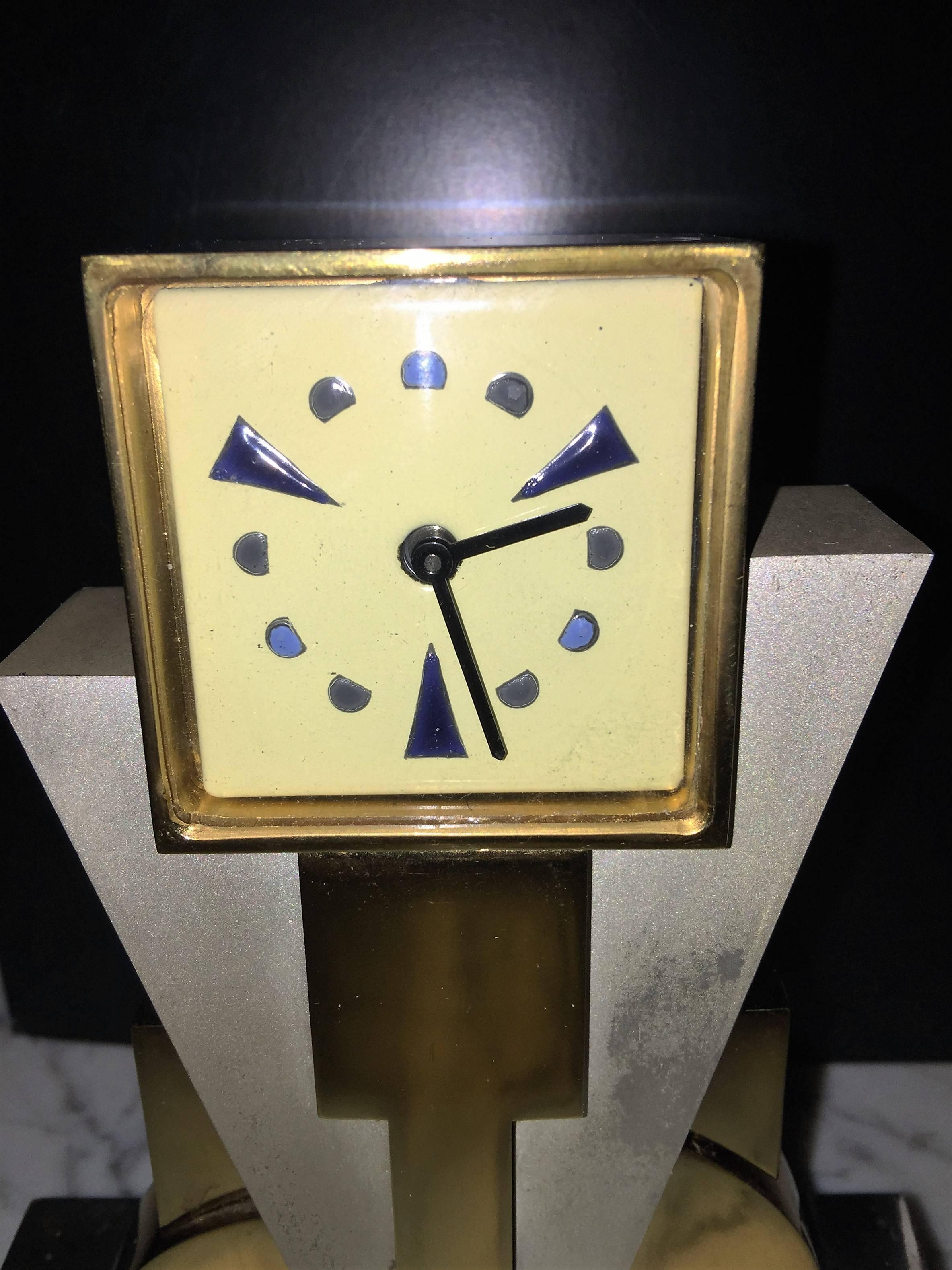 Jean Goulden Modernist Clock at 1stDibs