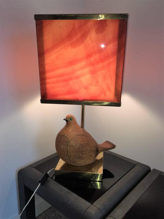Amazing Italian Modernist Ceramic Partridge with Tortoise Shell Lucite ...