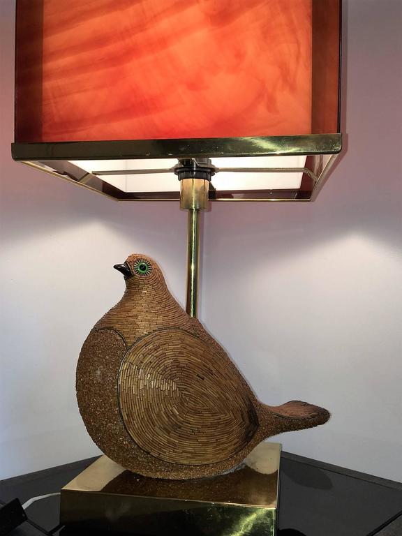 Amazing Italian Modernist Ceramic Partridge with Tortoise Shell Lucite ...