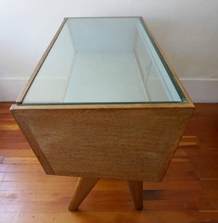 Mid-Century Cerused Oak Store Display Cabinet at 1stDibs