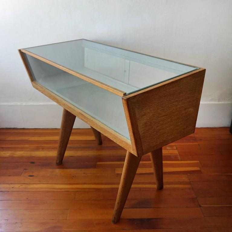 Mid-Century Cerused Oak Store Display Cabinet at 1stDibs