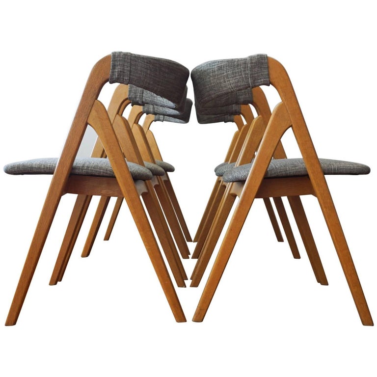 Set of Six 1950s Japanese Dining Chairs in Ash at 1stDibs