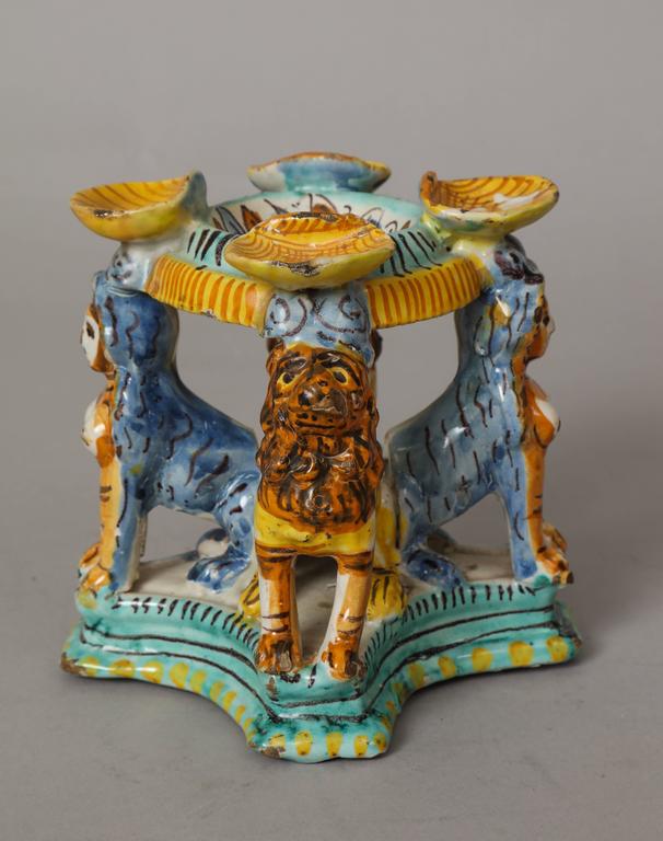 Deruta Italian 17th Century Majolica Salt Cellar For Sale at 1stDibs