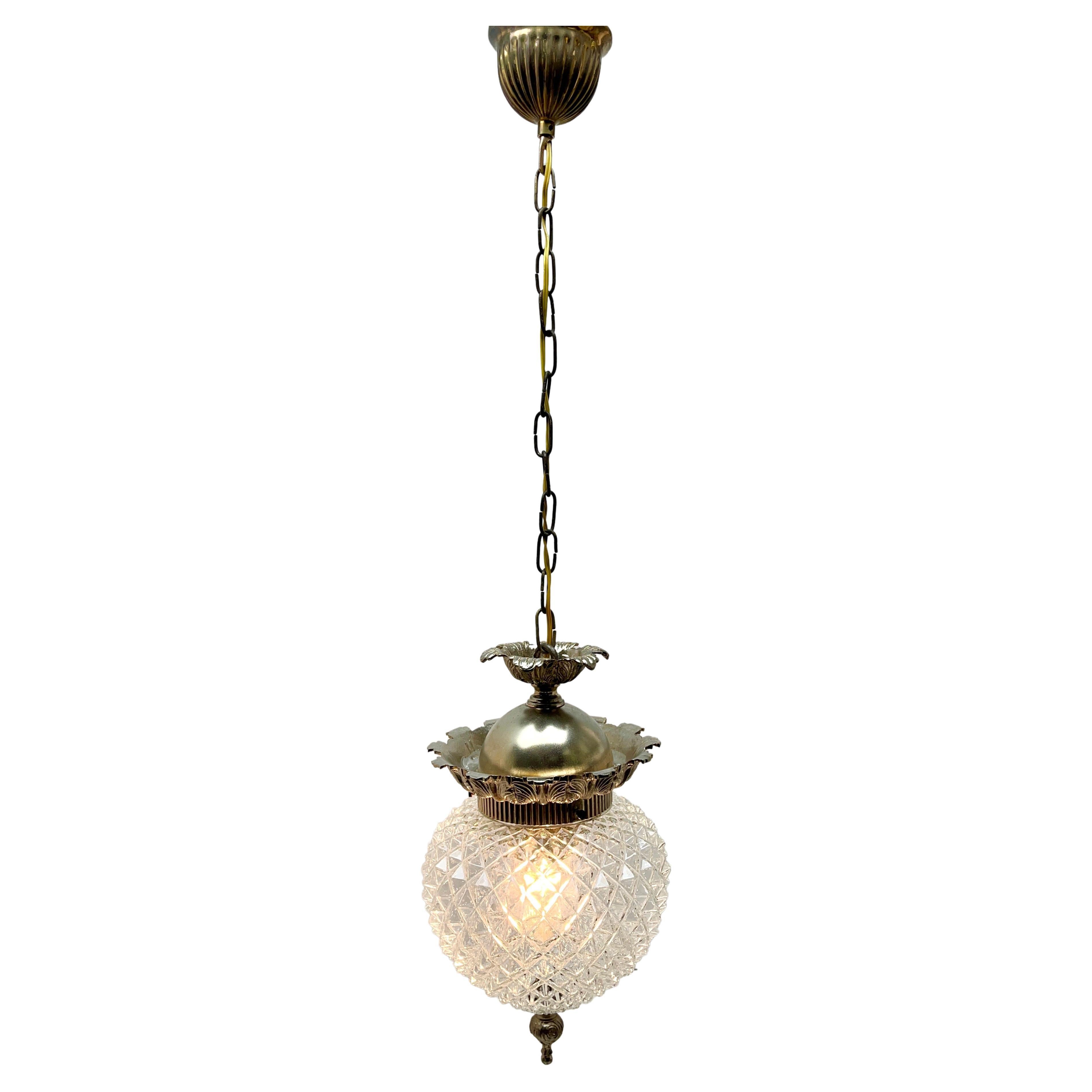 Art Deco Ceiling Lamp, Scailmont Belgium Glass Shade, 1930s For Sale at ...