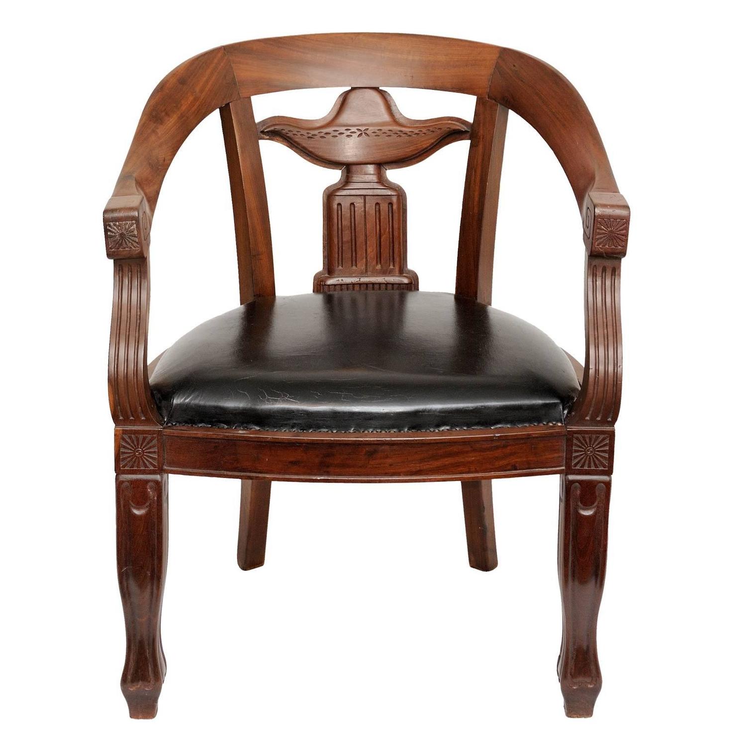 Rare Anglo Dutch Padauk Wood, Early 19th Century Desk Chair, circa 1820 ...
