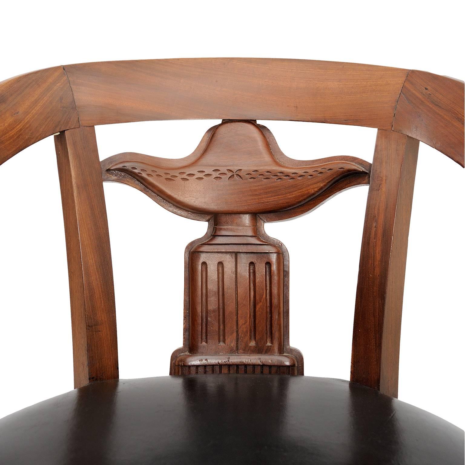 Rare Anglo Dutch Padauk Wood, Early 19th Century Desk Chair, circa 1820 ...