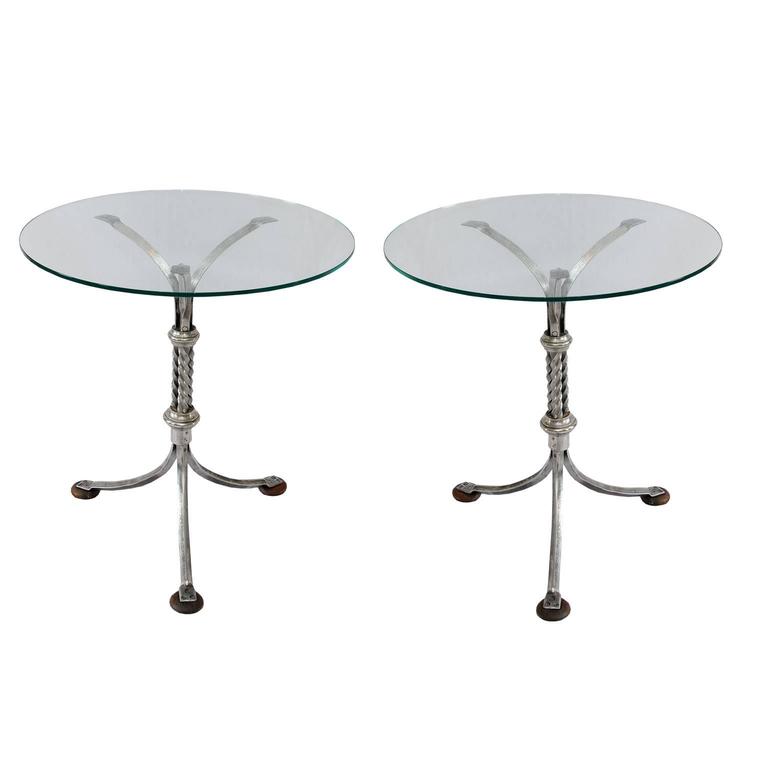 Pair of Mid-19th Century Polished Wrought Iron Ships Tables, circa 1860 ...
