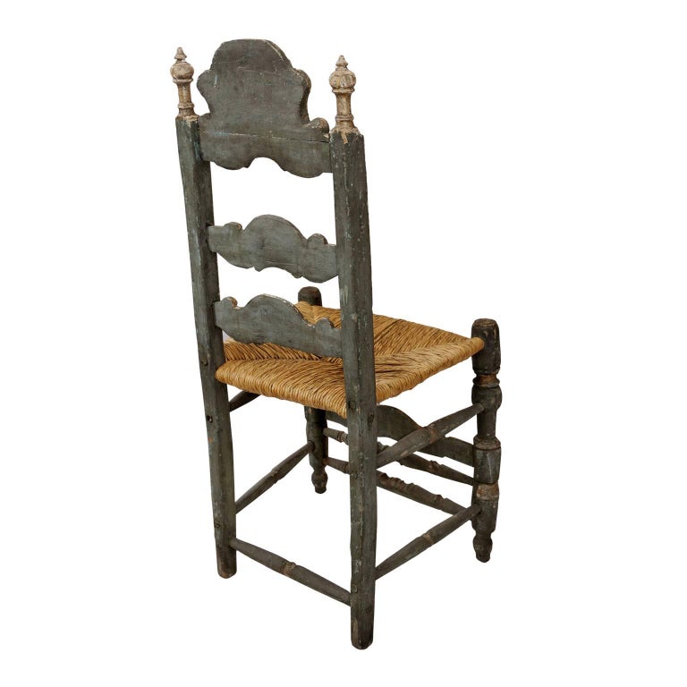 Pair of Mid-18th Century Painted Spanish Baroque Side Chairs, circa ...