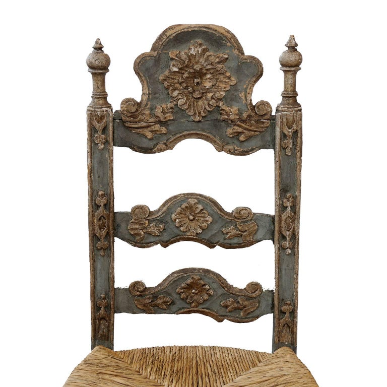 Pair of Mid-18th Century Painted Spanish Baroque Side Chairs, circa ...