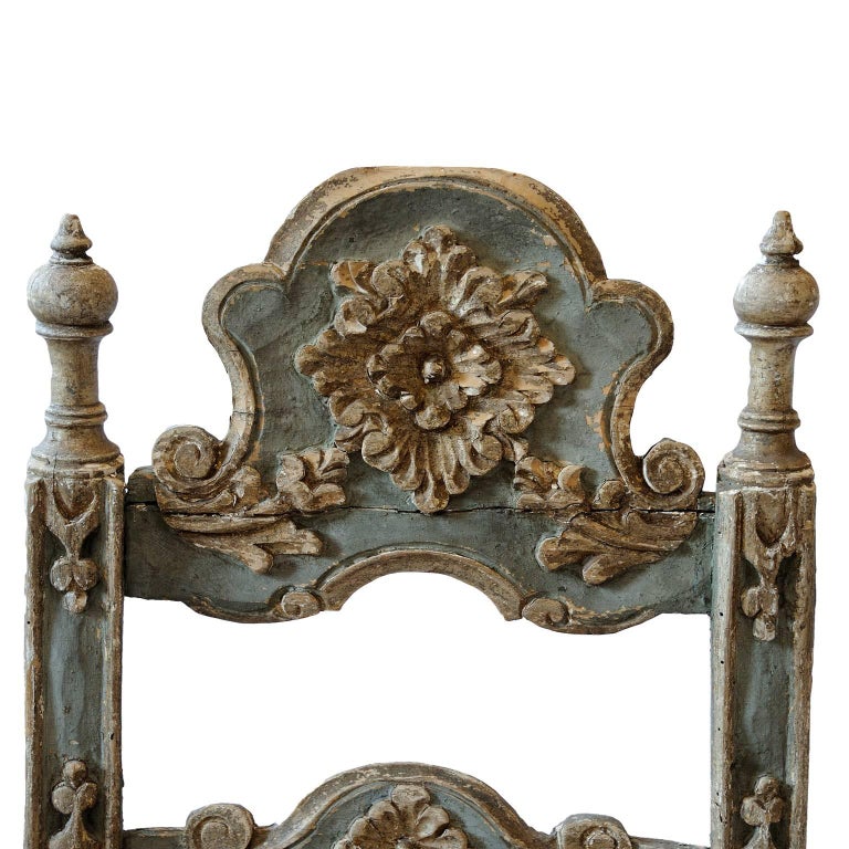 Pair of Mid-18th Century Painted Spanish Baroque Side Chairs, circa ...