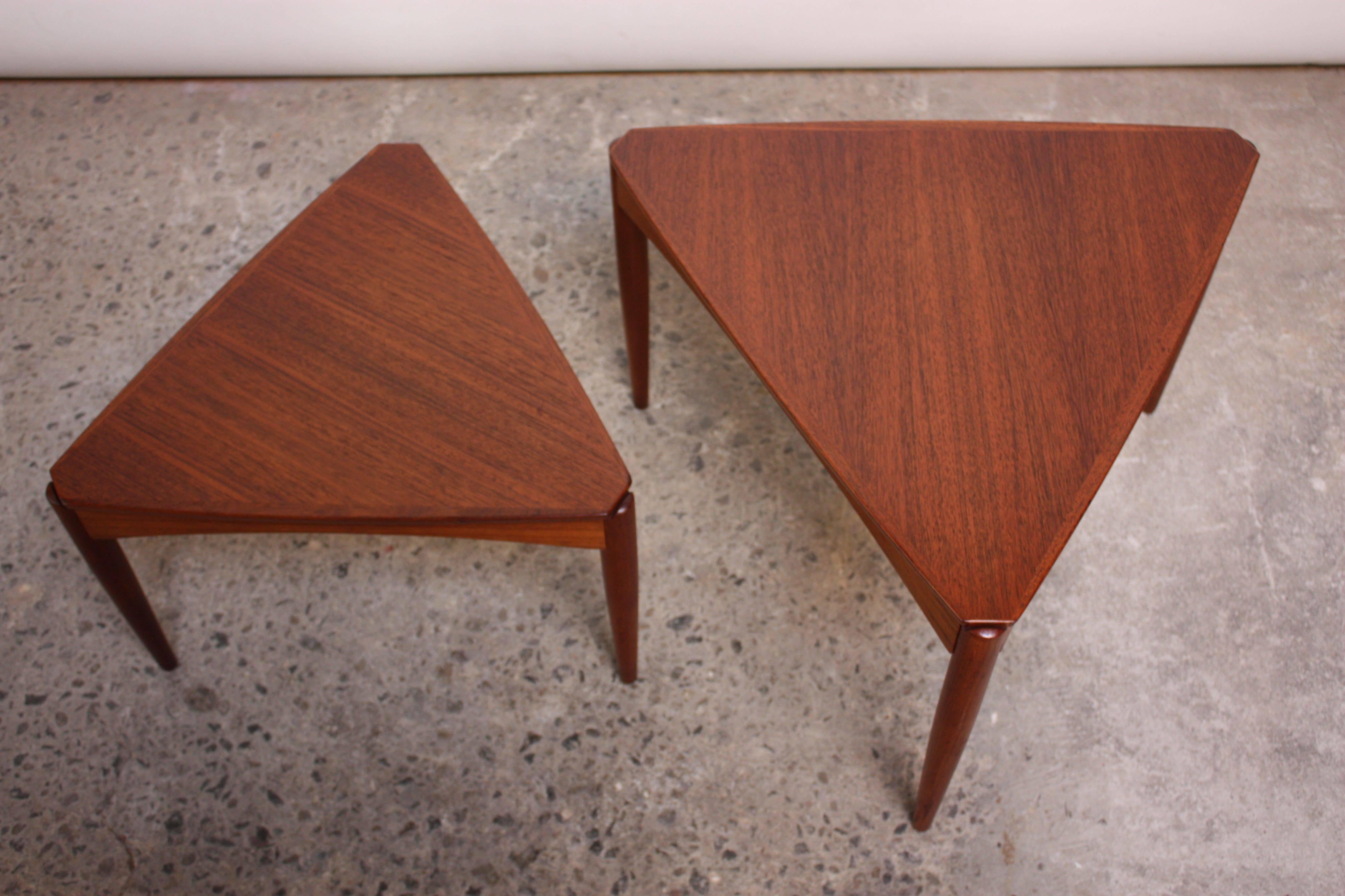 Duo of Teak Triangular Nesting Tables by Dux at 1stDibs | triangle nest ...