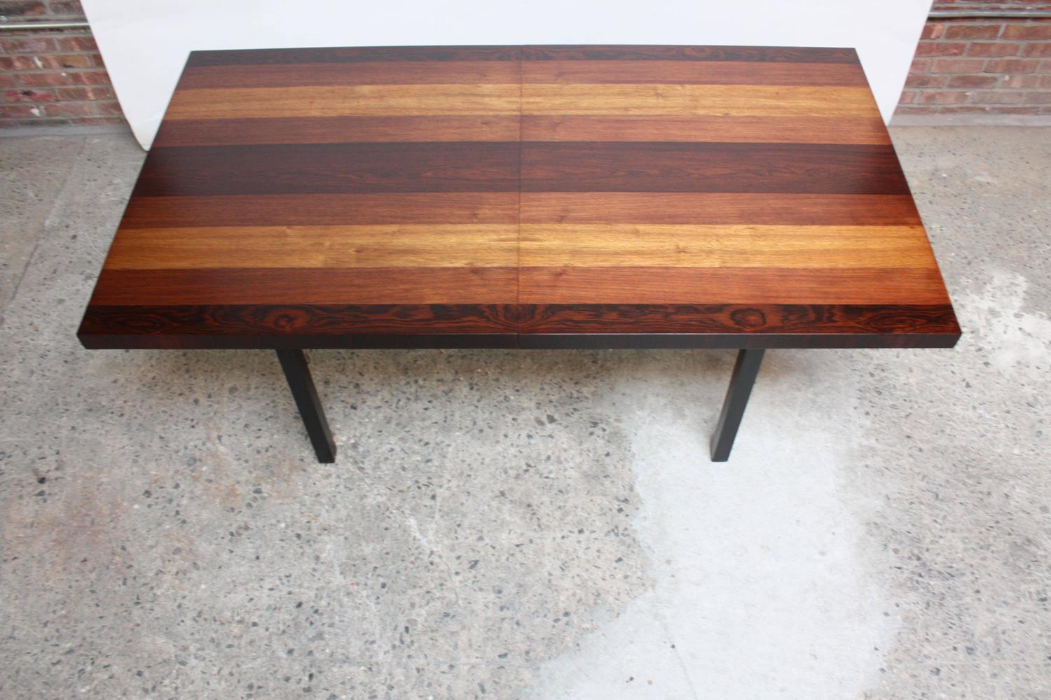 Milo Baughman Mixed Wood Dining Table for Directional For Sale at 1stdibs