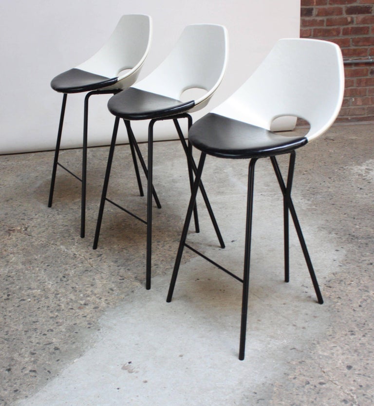 Set of Three Mid-Century Modern Stools Designed by John Yellen at 1stDibs
