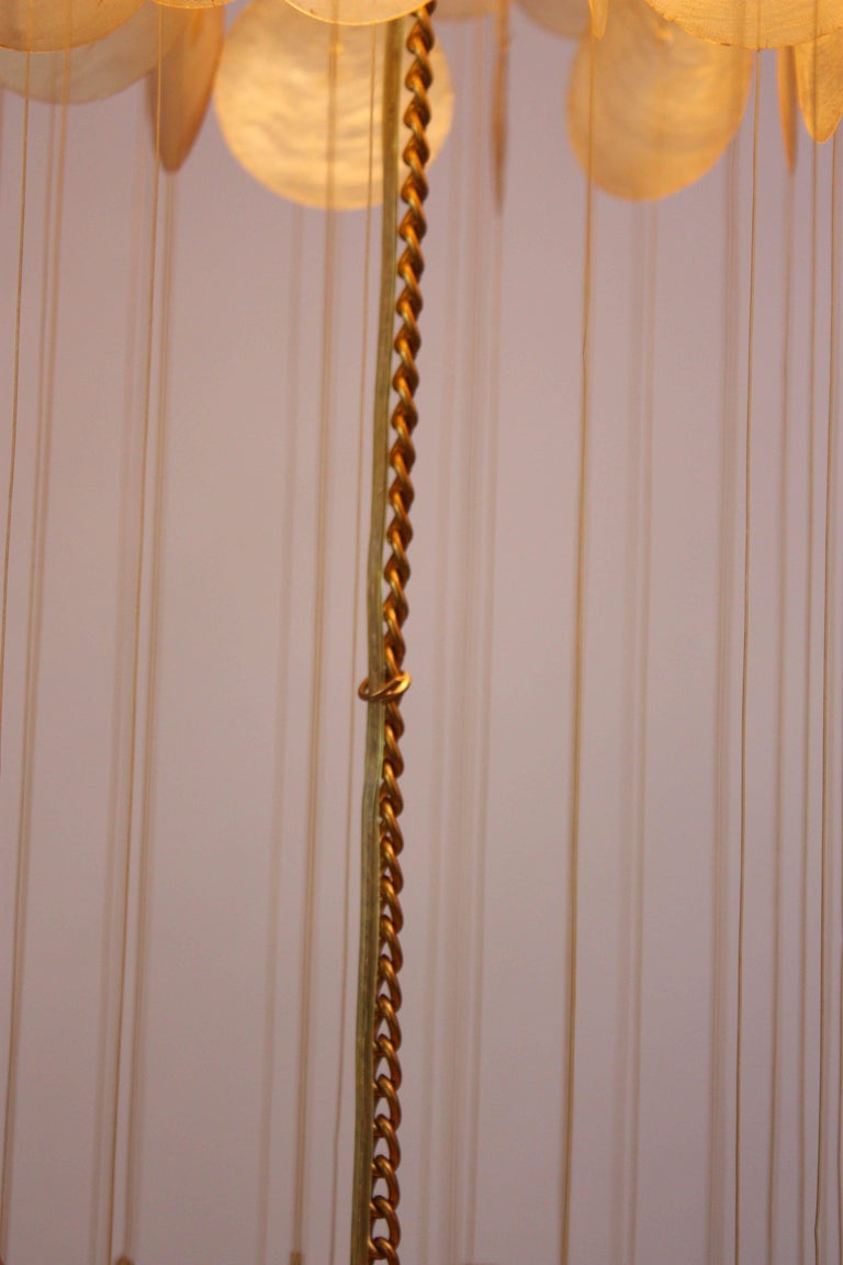 Vintage Capiz Shell Chandelier after Verner Panton at 1stDibs