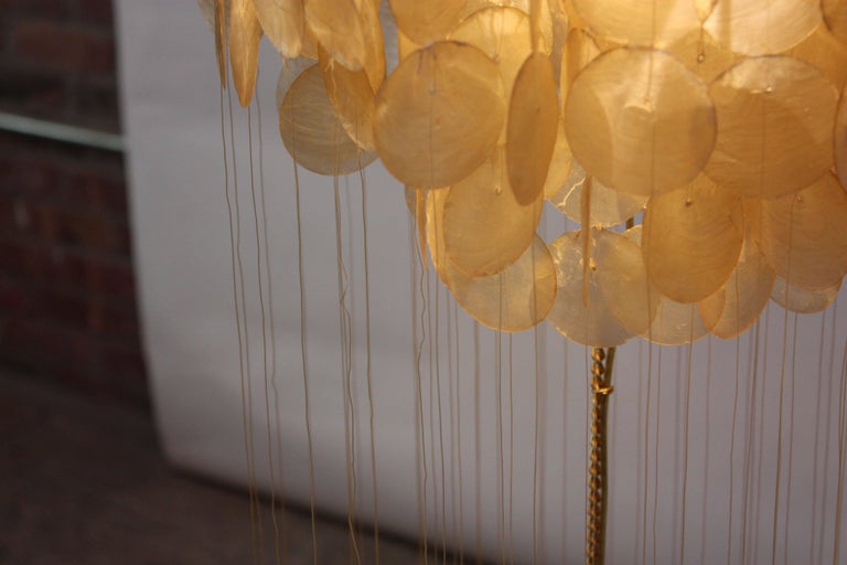 Vintage Capiz Shell Chandelier after Verner Panton at 1stDibs