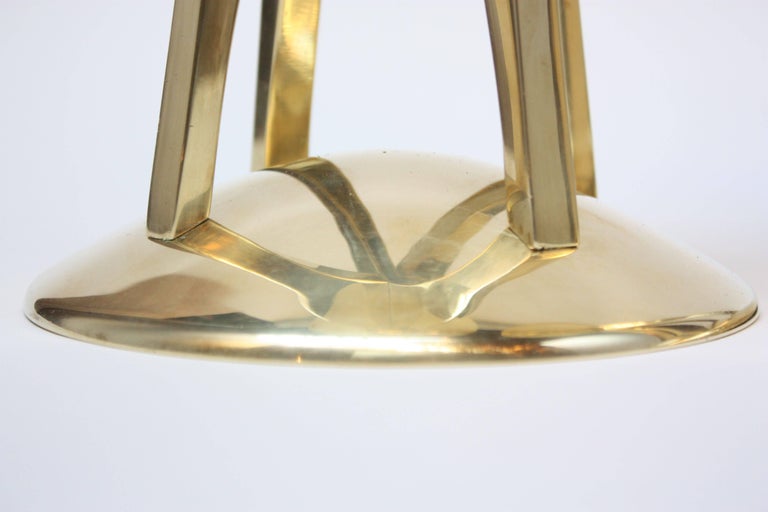 Pair of Large Mid-Century Modern Brass Candlesticks at 1stDibs
