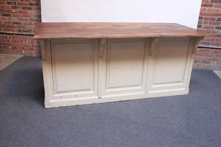 Antique French Boutique Counter in Stained and Painted Pine For Sale at ...