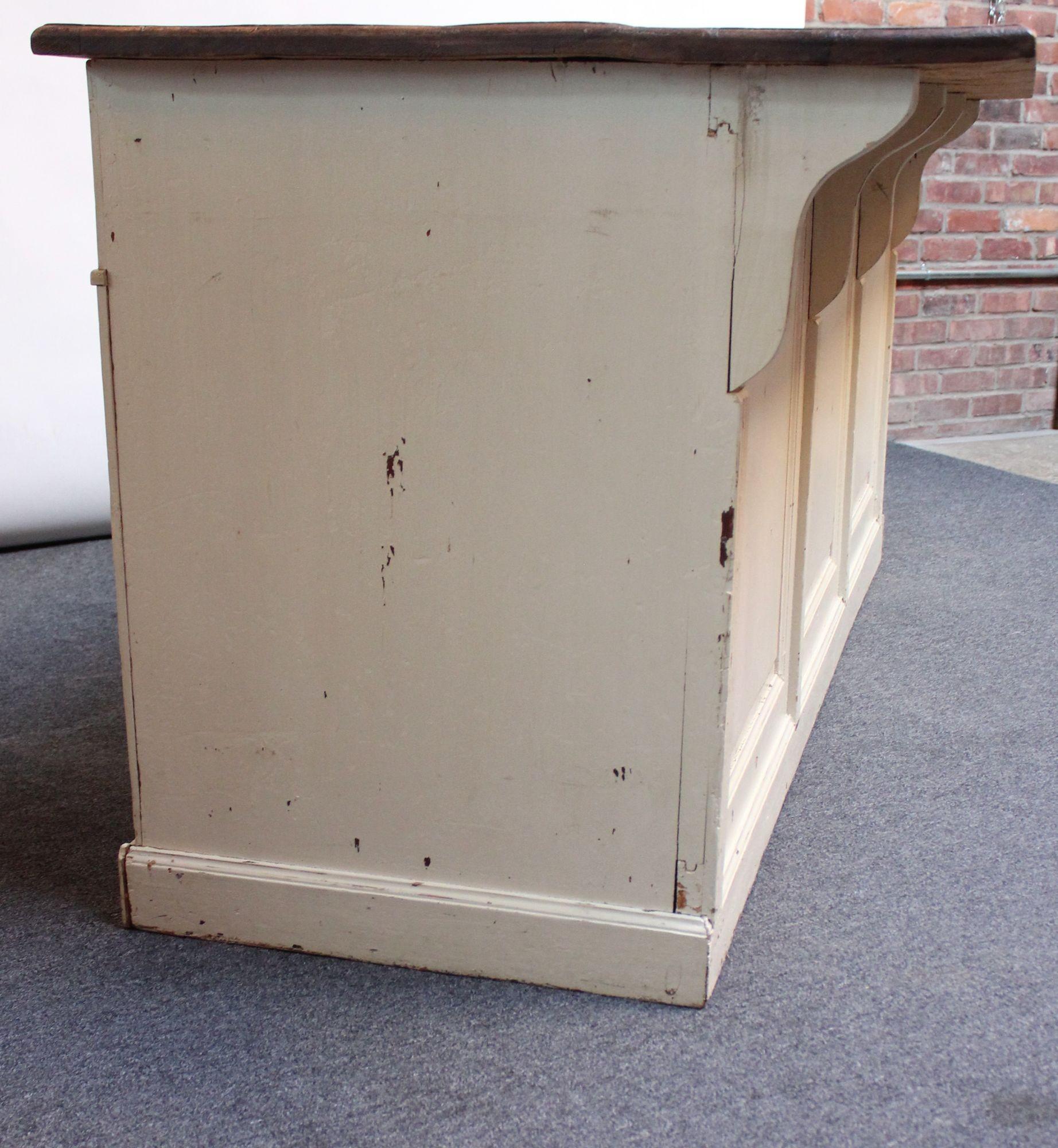 Antique French Boutique Counter in Stained and Painted Pine at 1stDibs ...