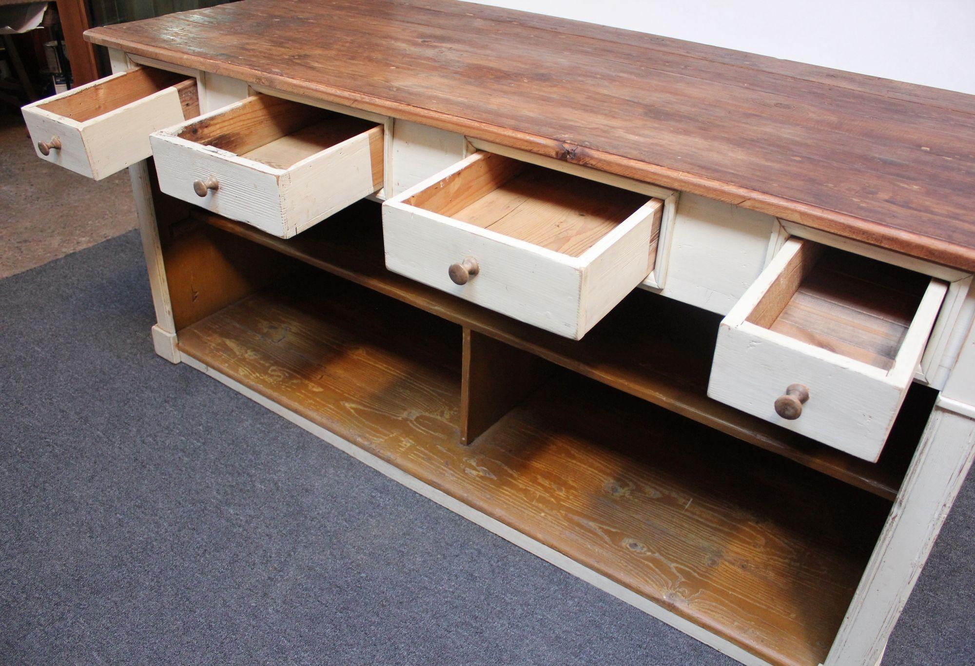 Antique French Boutique Counter in Stained and Painted Pine at 1stDibs ...