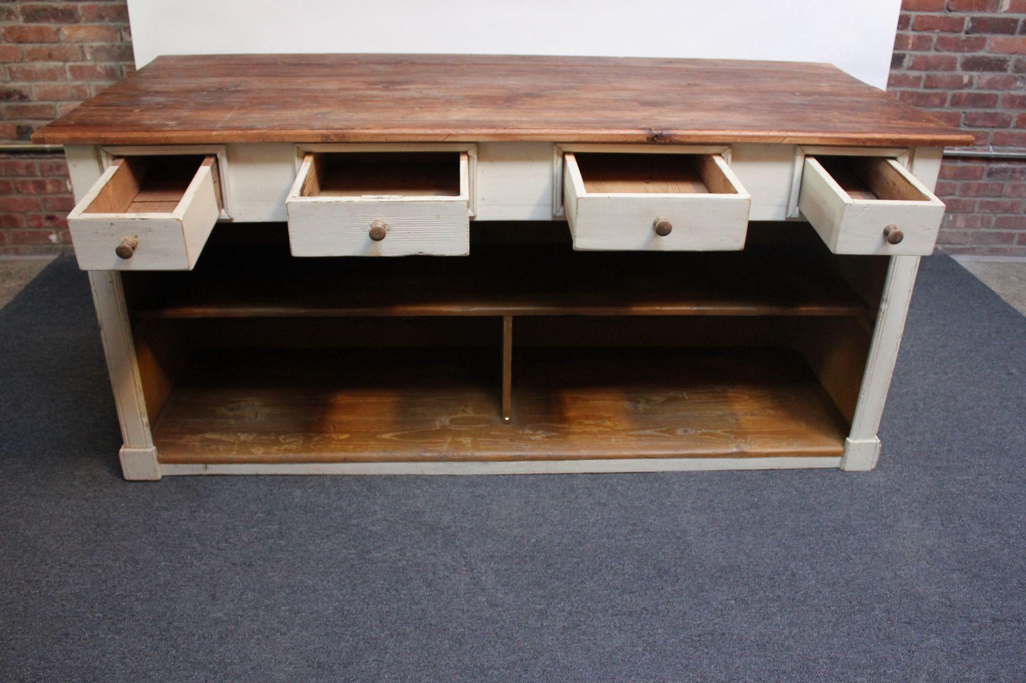 Antique French Boutique Counter in Stained and Painted Pine at 1stDibs ...