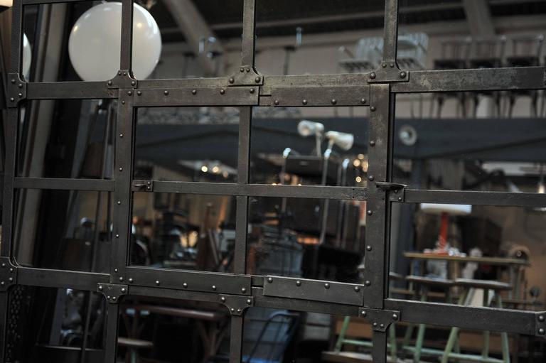 1900s Industrial Big French Riveted Window Factory Mirror at 1stDibs ...