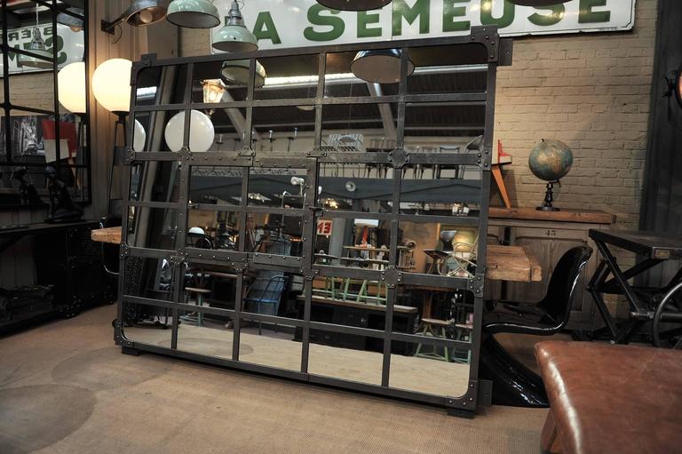 1900s Industrial Big French Riveted Window Factory Mirror at 1stDibs ...