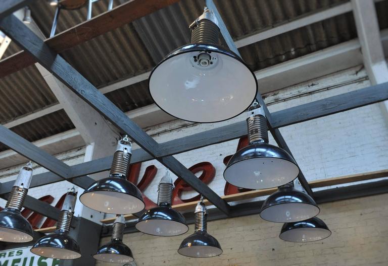 Industrial Factory "Philips" Pendant Lights, 1950 For Sale at 1stDibs
