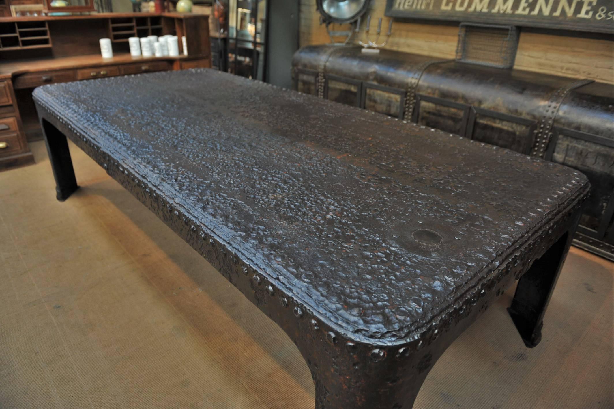 Industrial Riveted Iron Dining or Centre Table, circa 1880 at 1stDibs