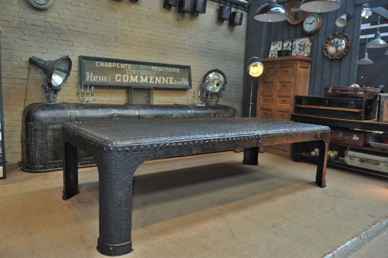 Industrial Riveted Iron Dining or Centre Table, circa 1880 at 1stDibs