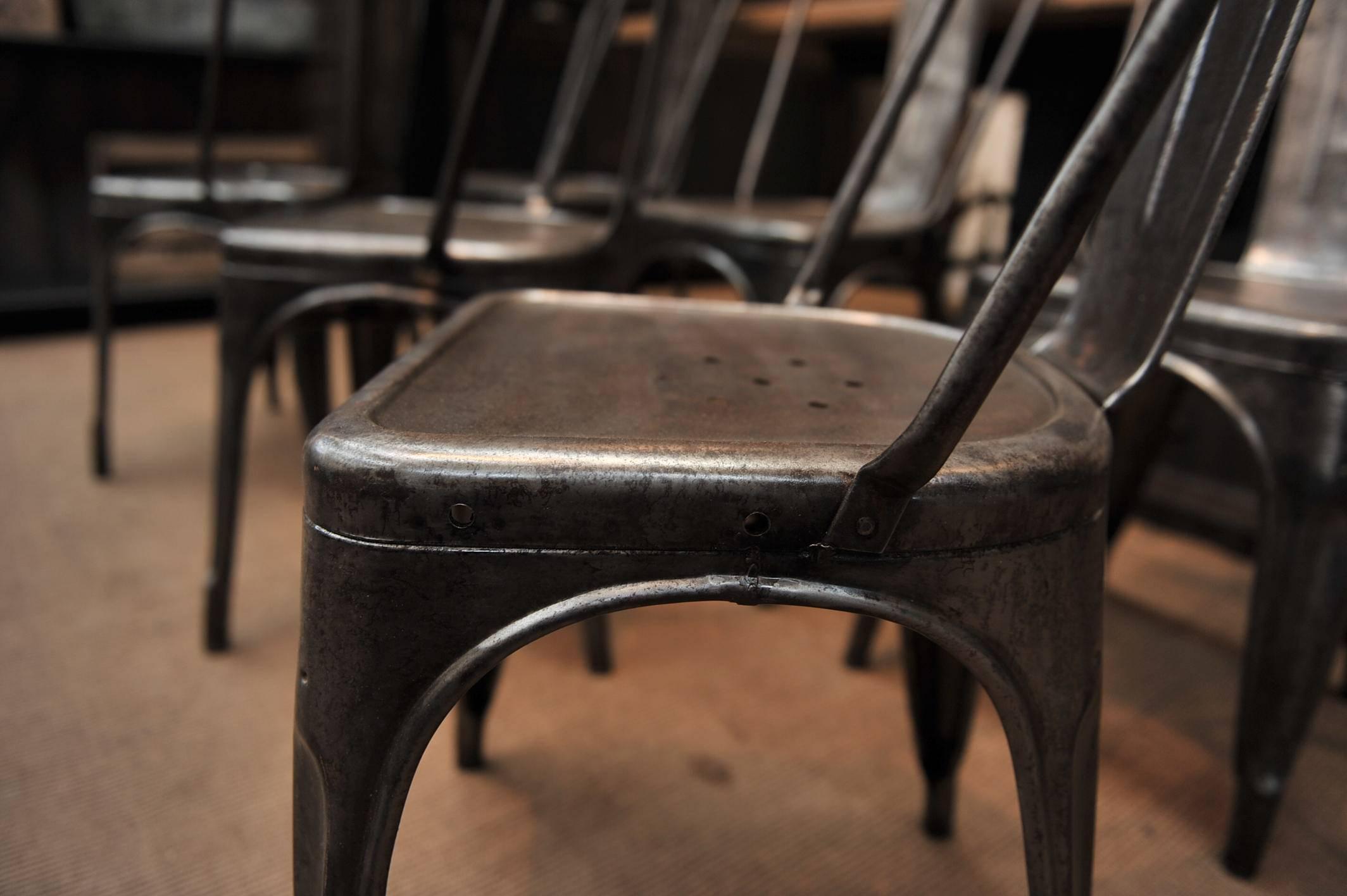 Vintage Tolix "A" Polished Metal Chairs, Printed with Letters VL, 1940s ...