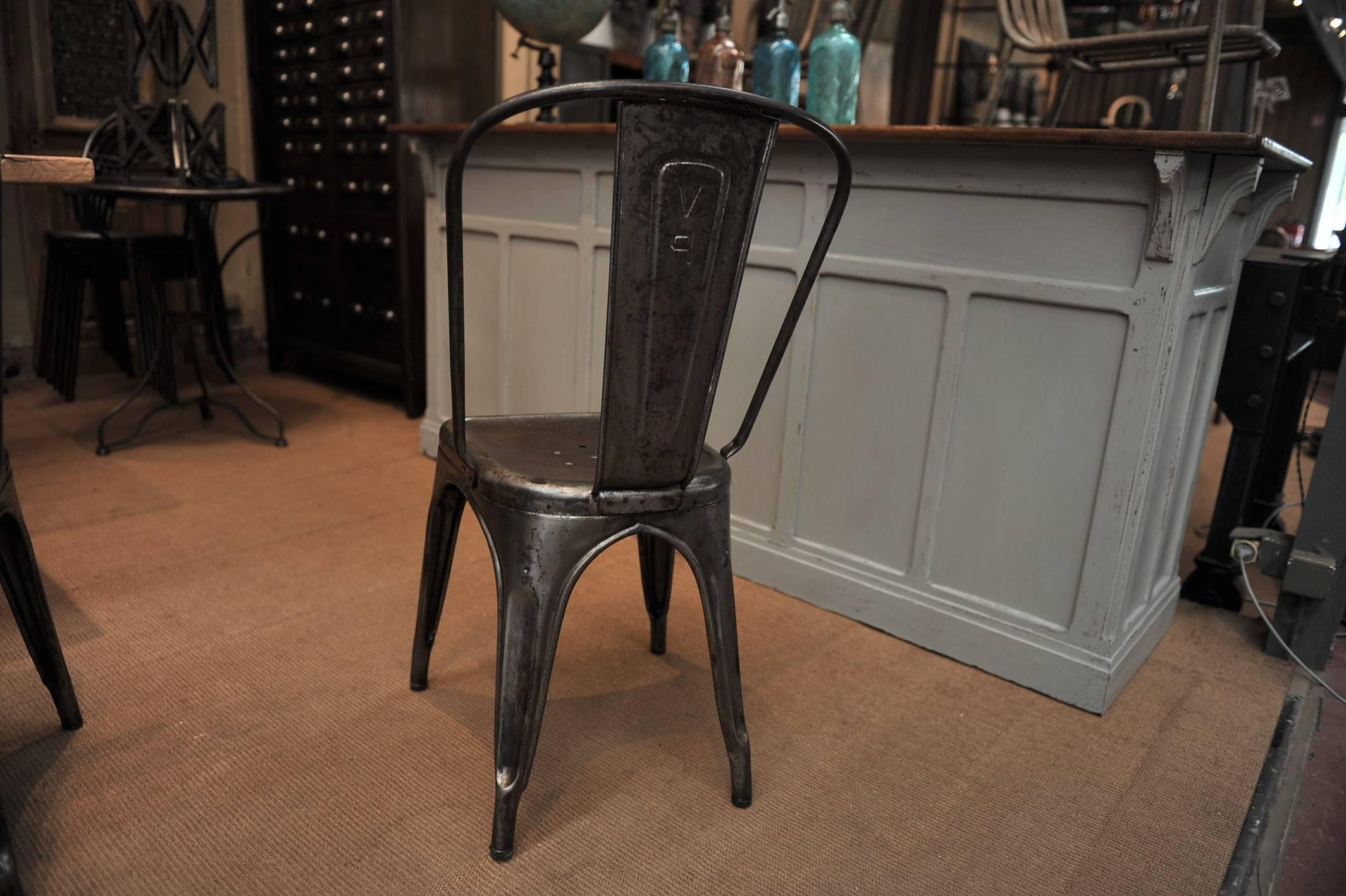 Vintage Tolix "A" Polished Metal Chairs, Printed with Letters VL, 1940s ...