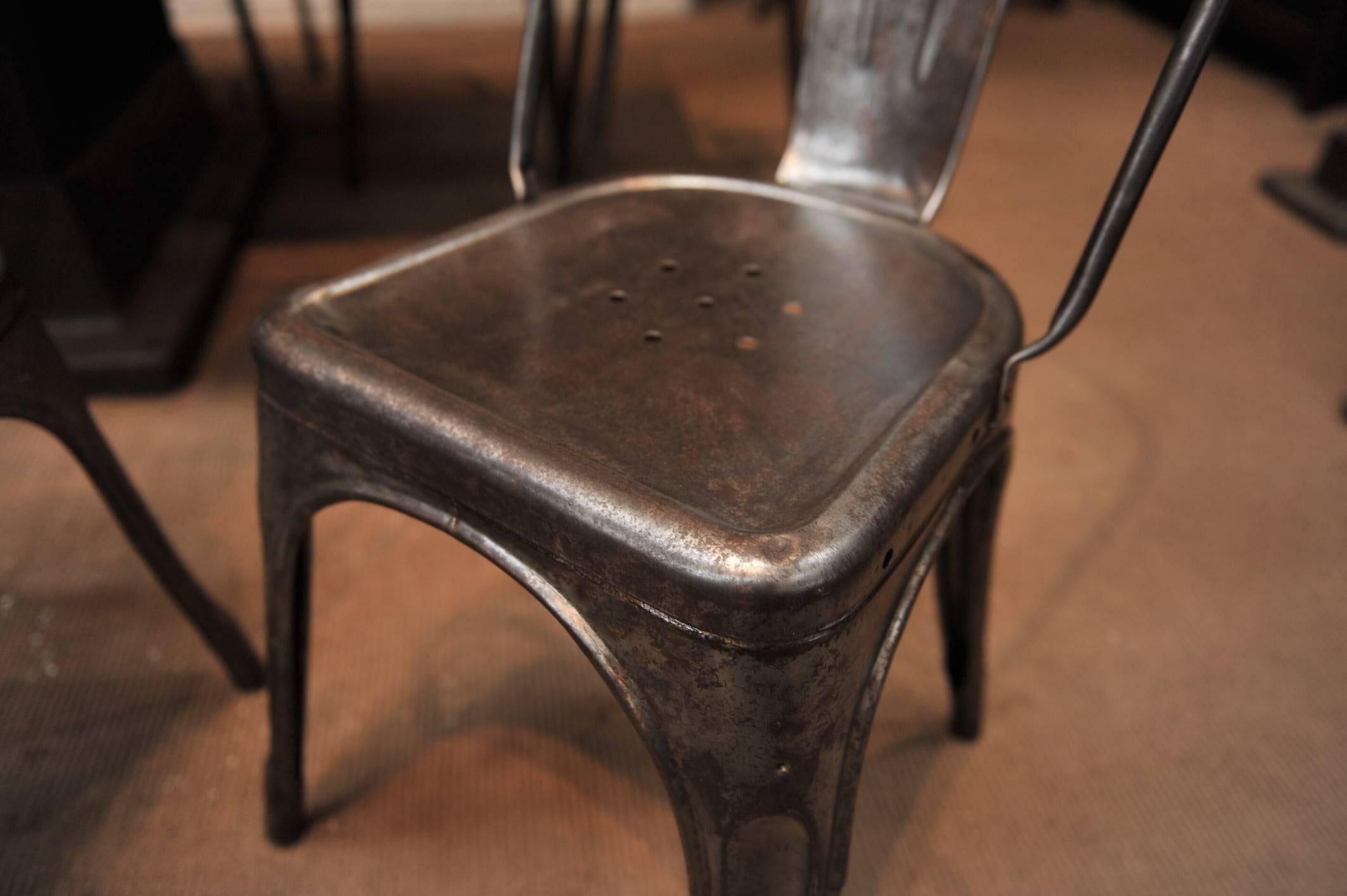Vintage Tolix "A" Polished Metal Chairs, Printed with Letters VL, 1940s ...