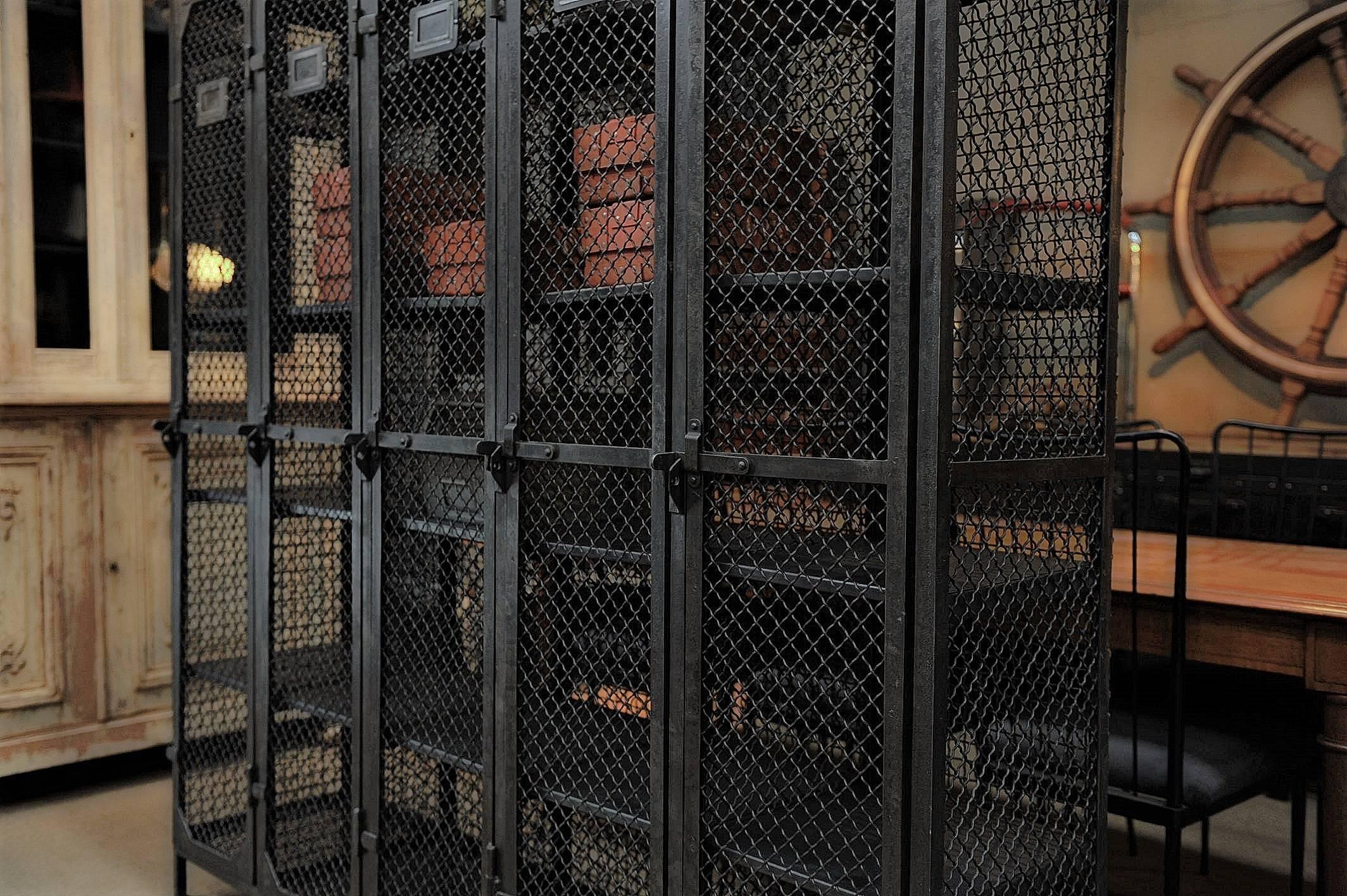 Five Doors Industrial Iron Mesh Cabinet, 1950 at 1stDibs | industrial ...