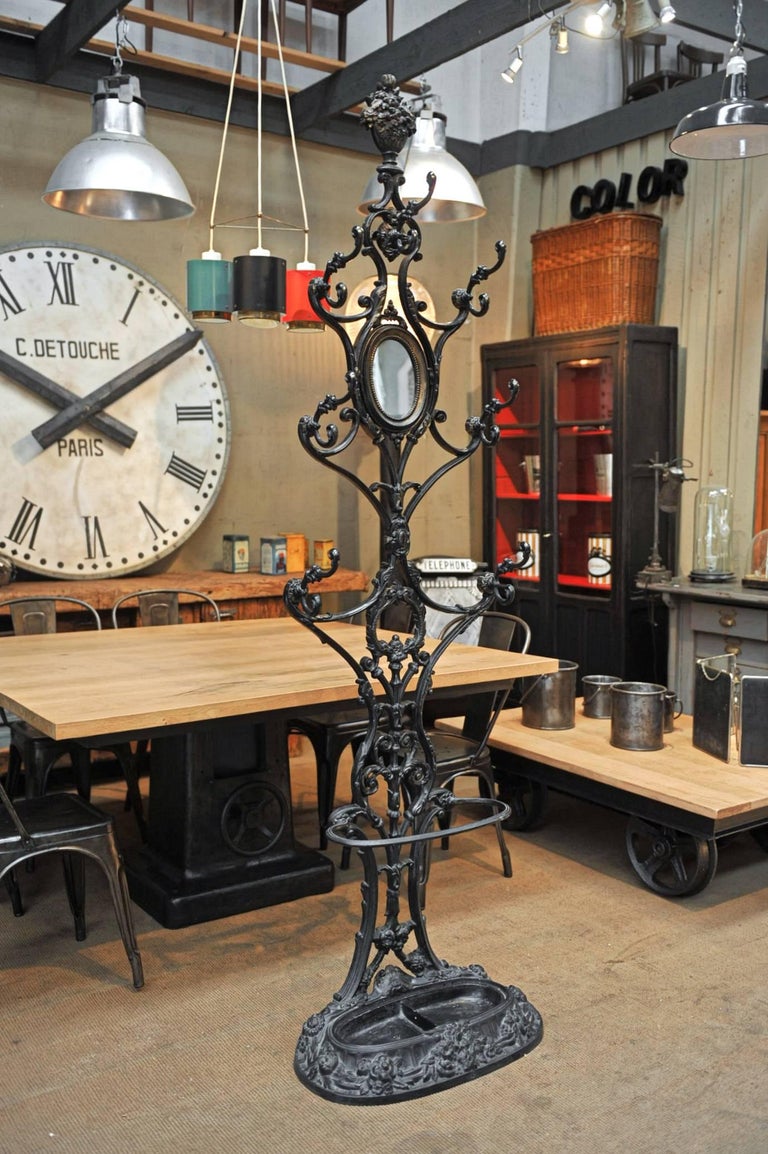 Art Nouveau French Cast Iron Corneau Alfred Coat Rack, circa 1890 at ...