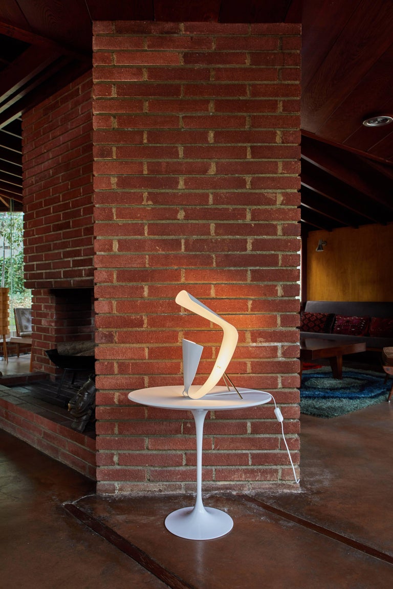 Michel Buffet 'B 201' White Table Lamp For Sale at 1stDibs