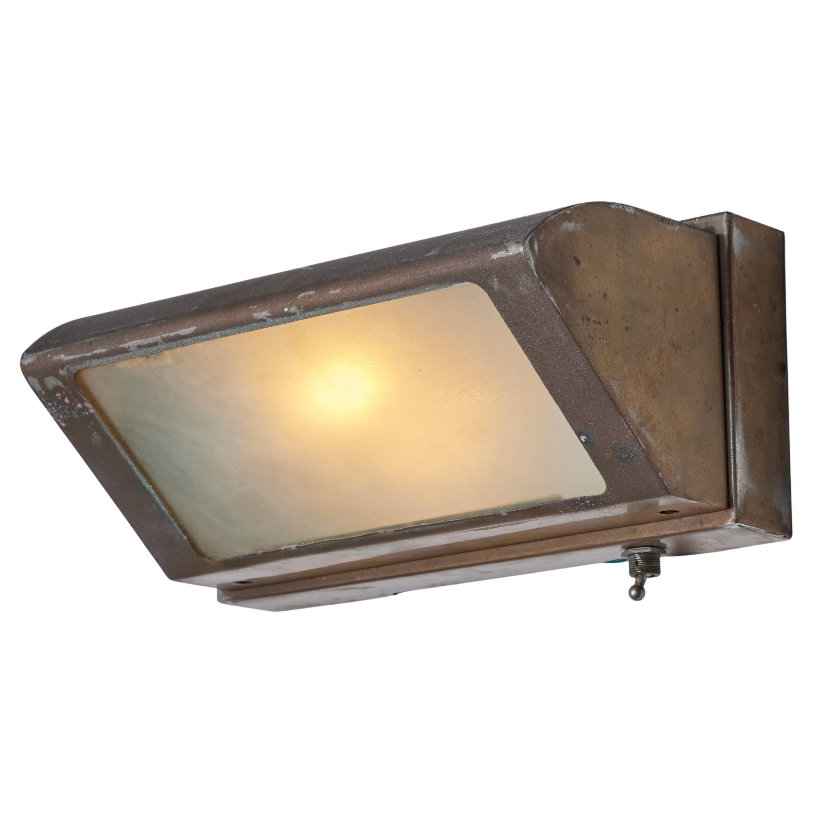 Pair of Japanese Minimalist 'Berth' Glass and Copper Wall Lights for ...