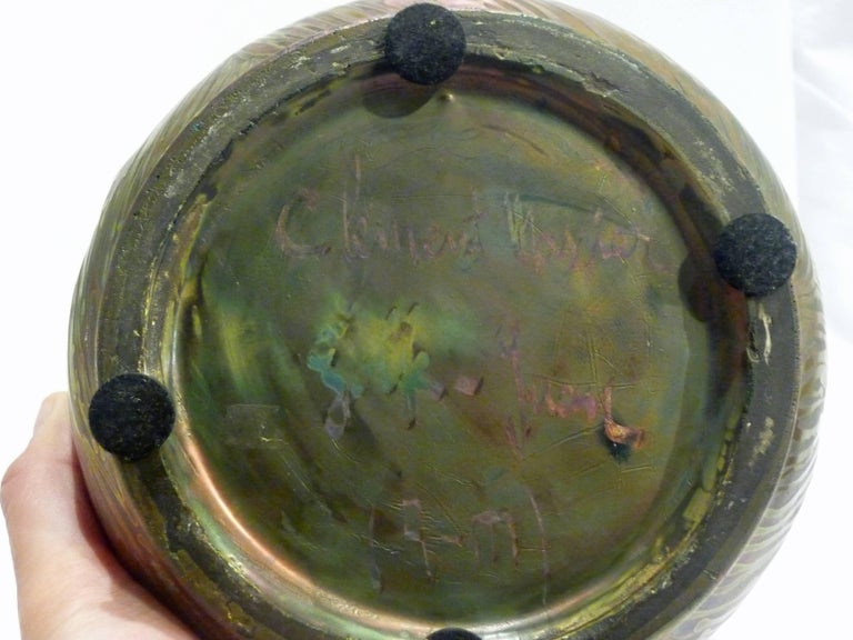 Clément Massier, Alexandre Vibert, Art Nouveau Iridescent Ceramic Vase ...
