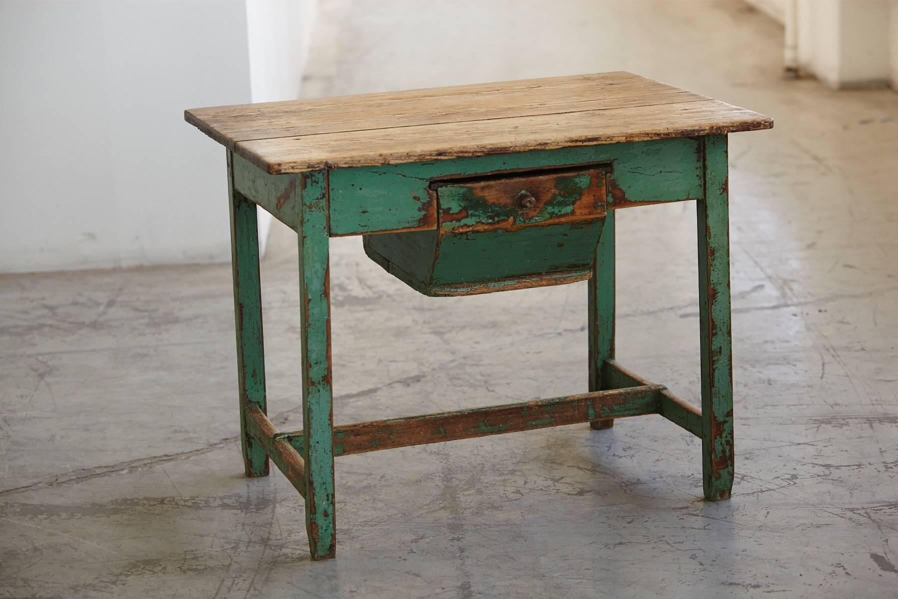 19th Century Primitive Dough Farm Table with Large Drawer at 1stDibs ...